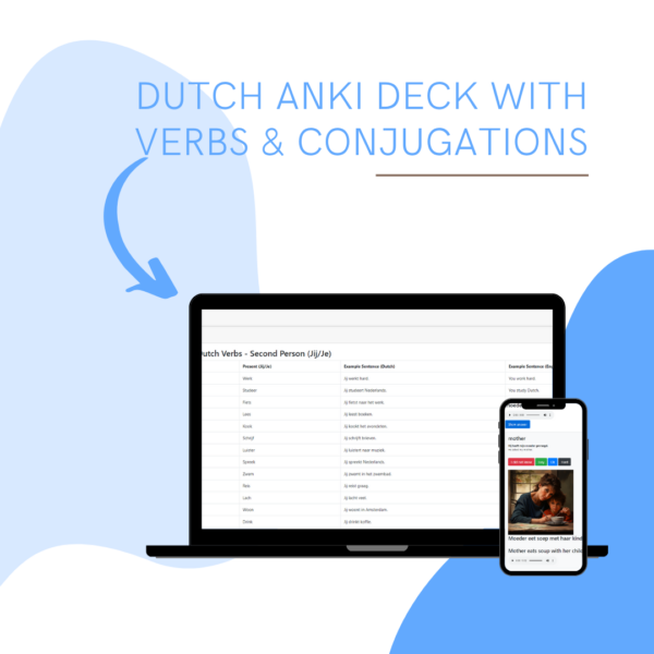 Dutch verb deck for anki 200 verbs with conjugations